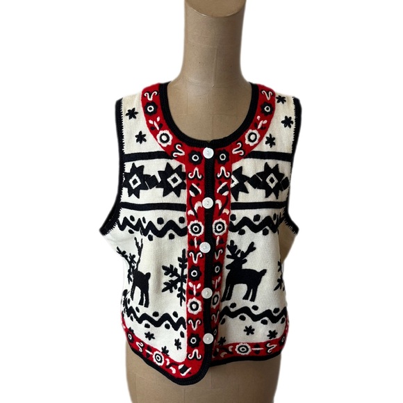 Michael Simon | Sweaters | Vintage Michael Simon Reindeer Fair Isle ...